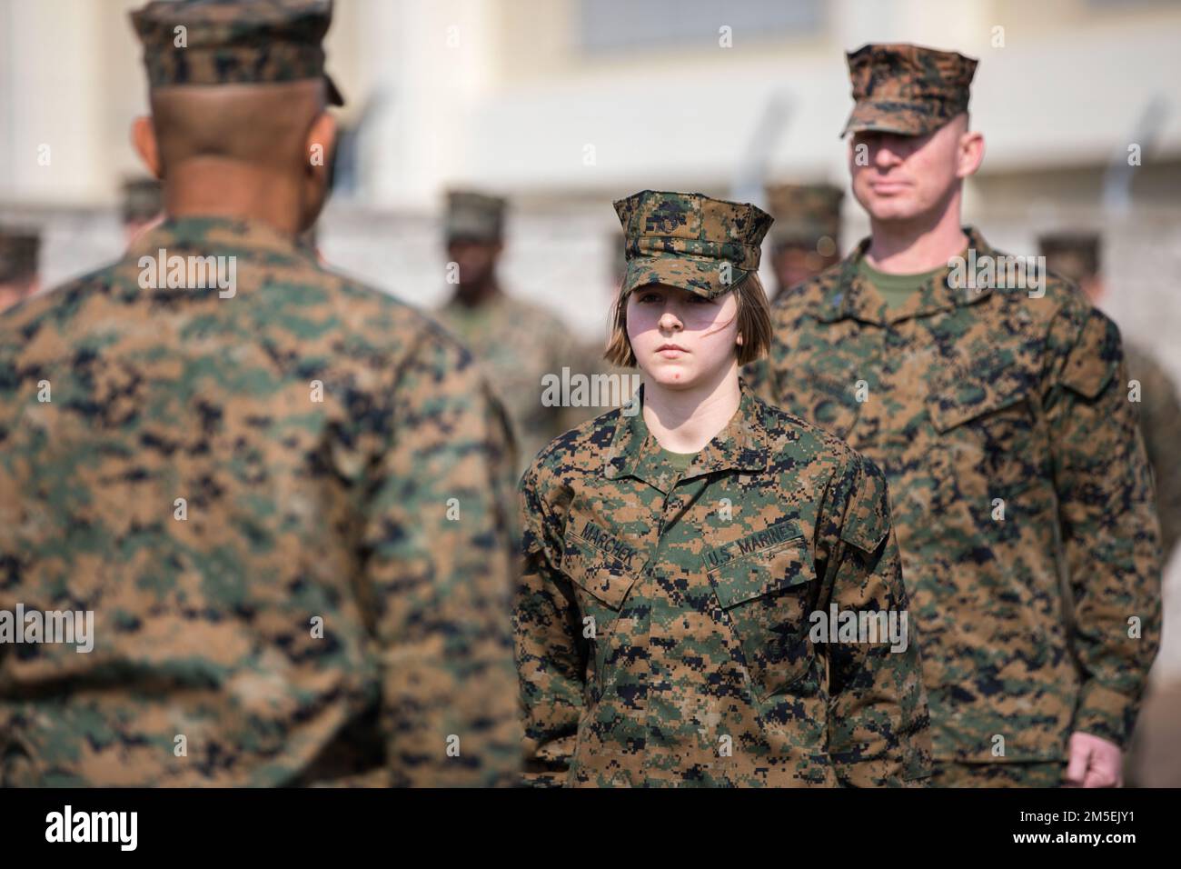 U.S. Marine Corps Cpl. Charlotte Marchek, a mobile facility technician ...