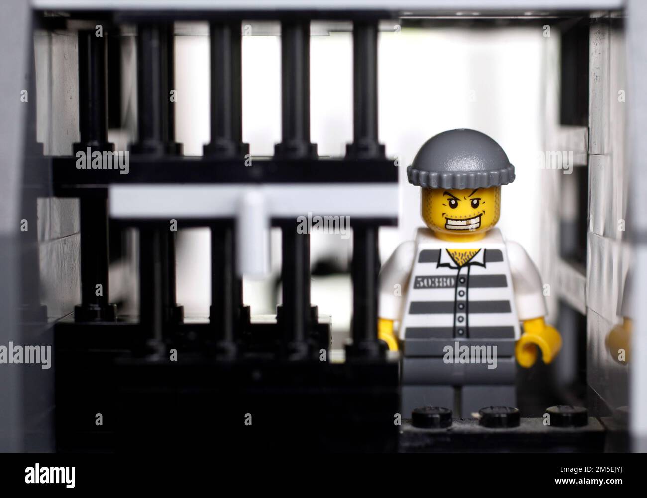 A Lego thief behind bars Stock Photo - Alamy