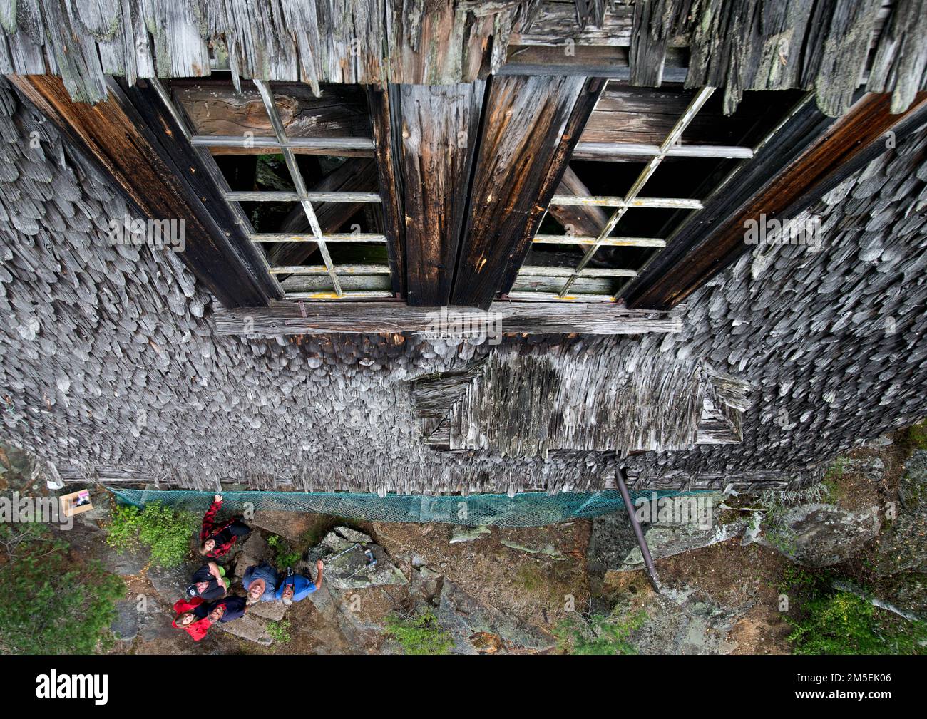 Old buildings at a mine shaft elevator at Adelswärdska gruvlaven ...