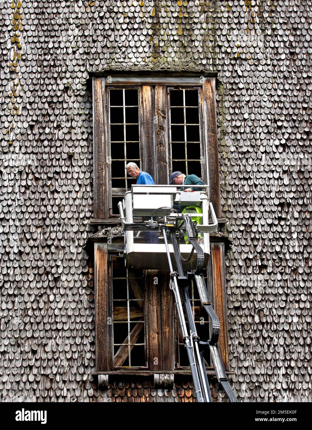 Old buildings at a mine shaft elevator at Adelswärdska gruvlaven ...