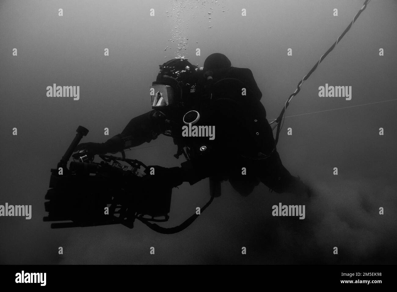 A Royal Canadian Navy diver performs mine countermeasure operations as ...