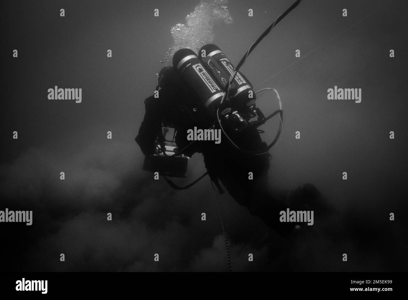 A Royal Canadian Navy diver performs mine countermeasure operations as ...