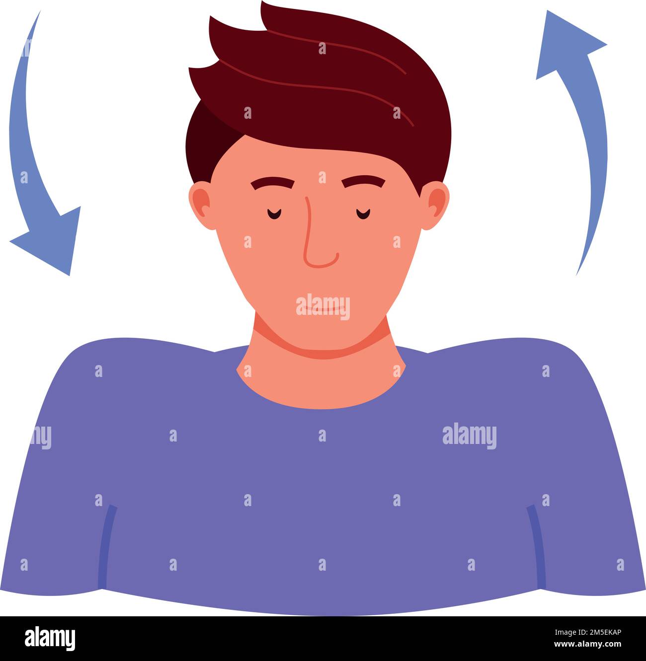 Shoulder shrugging exercise. Neck tension relaxation icon isolated on ...