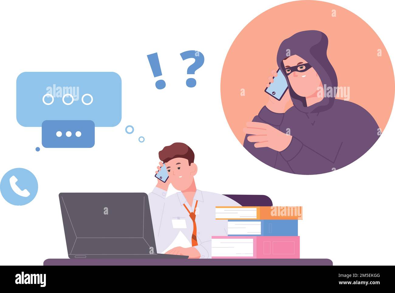 Phone fraud. Money theft. Hacker phishing data isolated on white ...