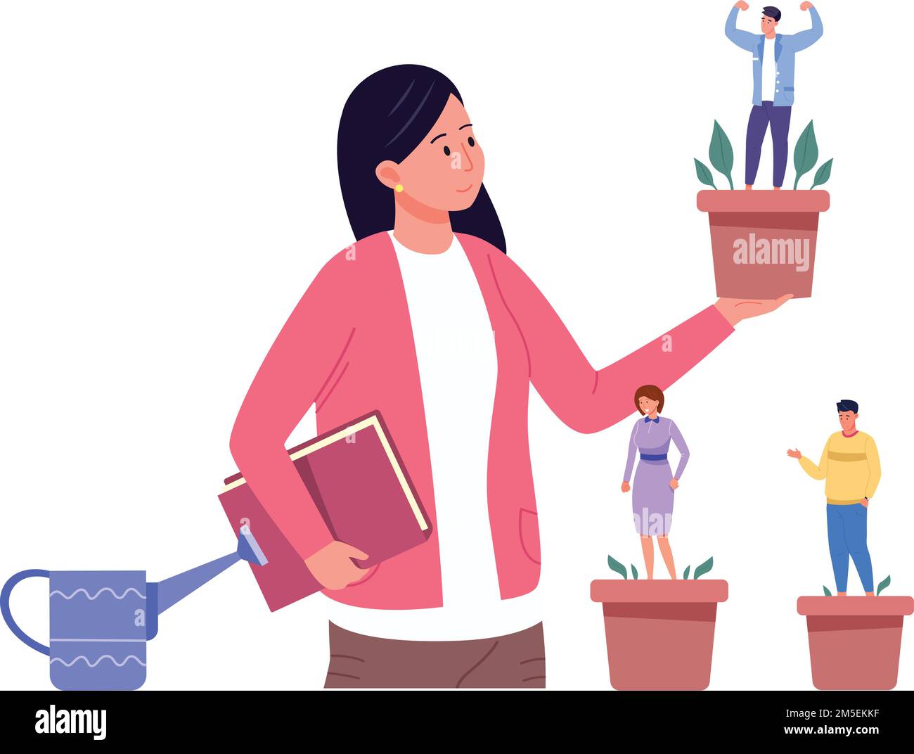 Leader growing specialists. Mentorship concept. Professional team ...