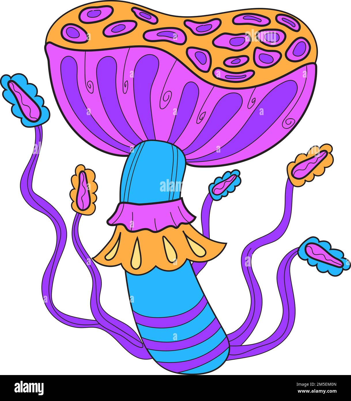 Neon fungi fantasy mushroom Stock Vector Images - Alamy