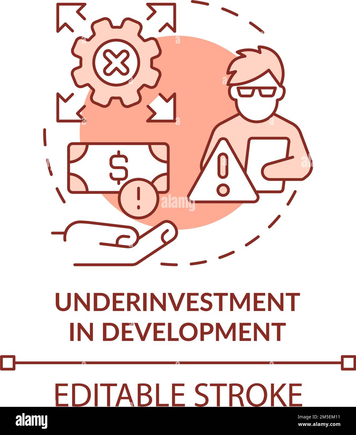 Underinvestment in development red concept icon Stock Vector Image & Art - Alamy