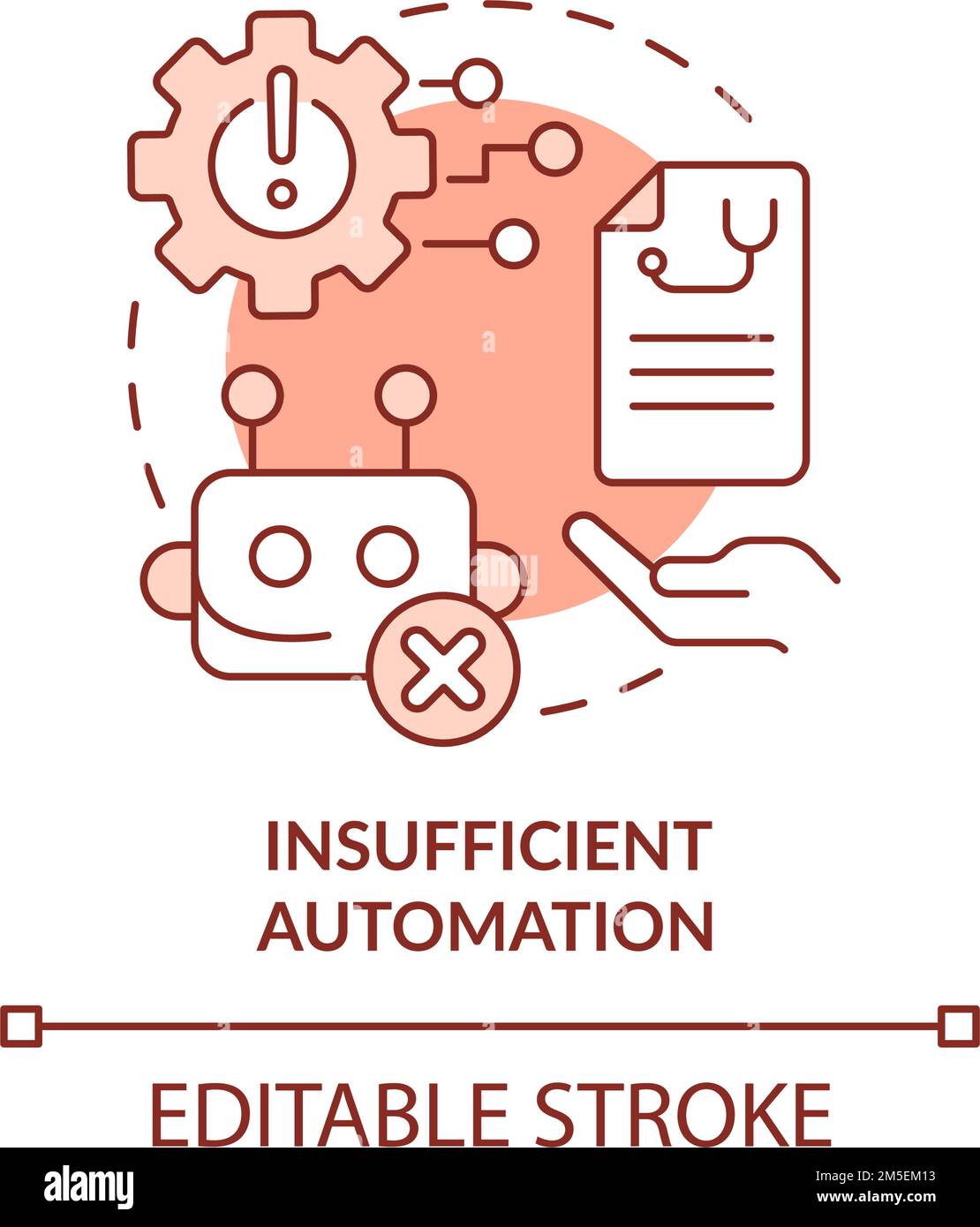 Insufficient automation red concept icon Stock Vector Image & Art - Alamy