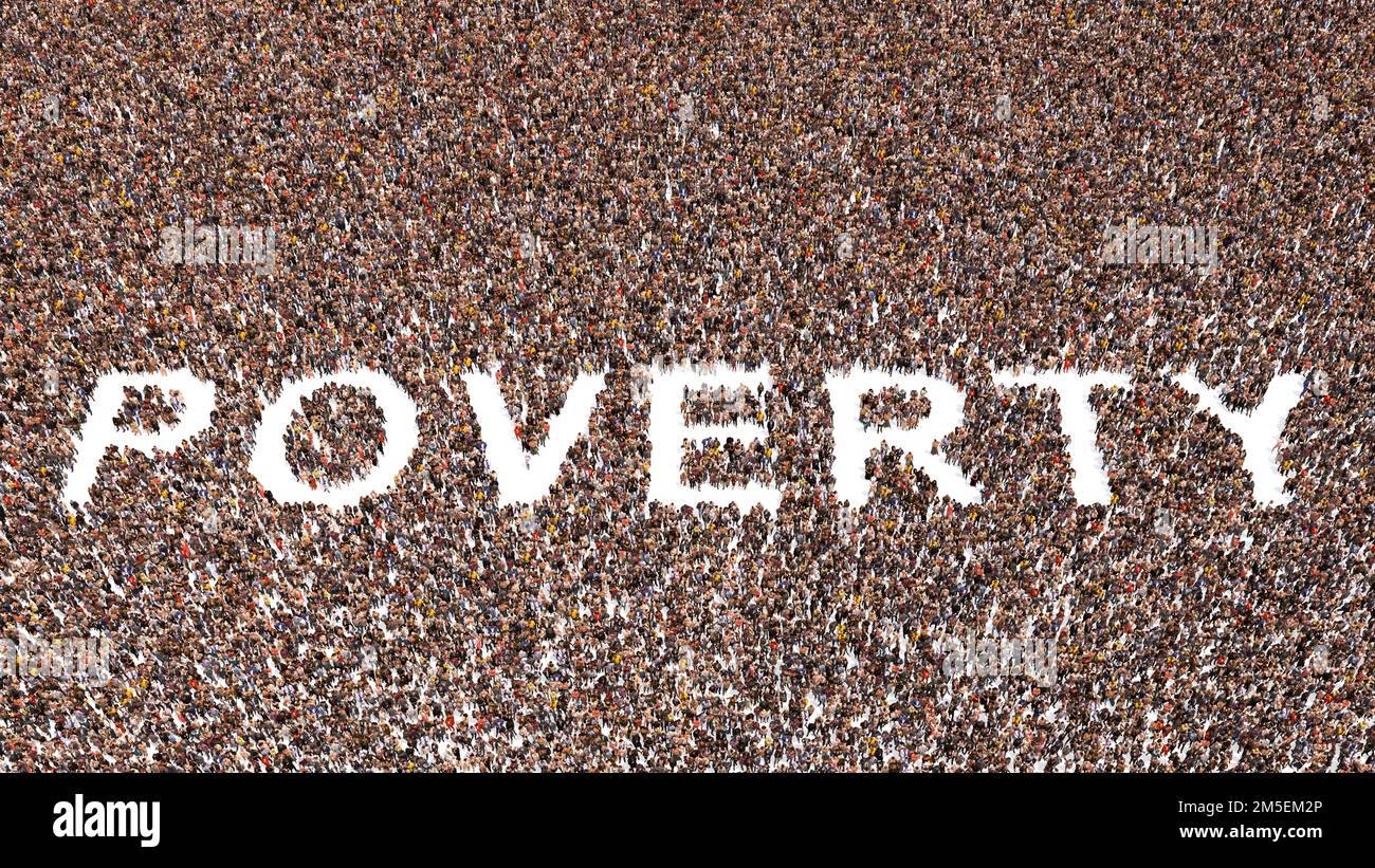 Concept or conceptual large community of people forming the word ...