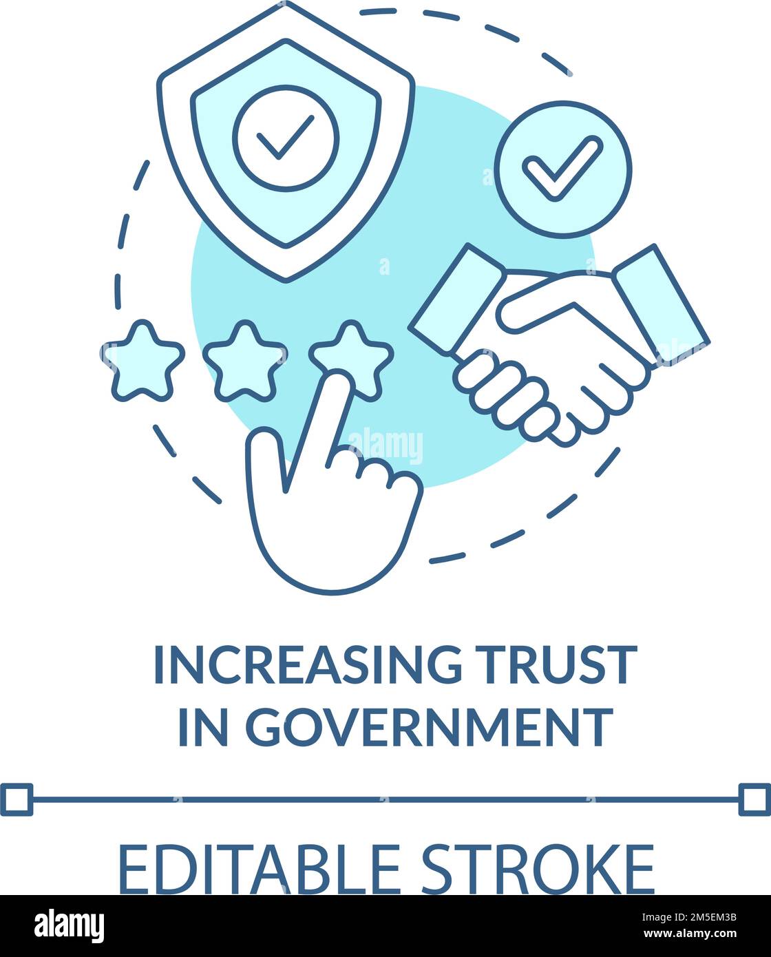 Increasing trust in government turquoise concept icon Stock Vector Image & Art - Alamy