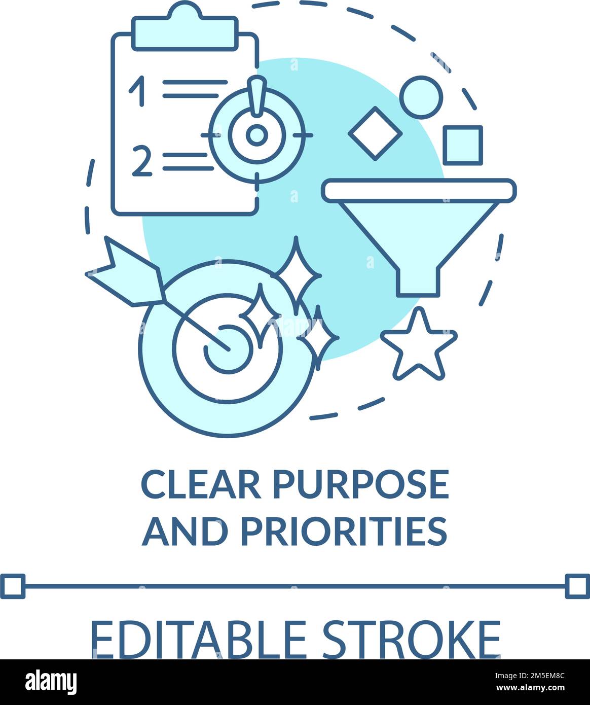 Clear purpose and priorities turquoise concept icon Stock Vector Image & Art - Alamy