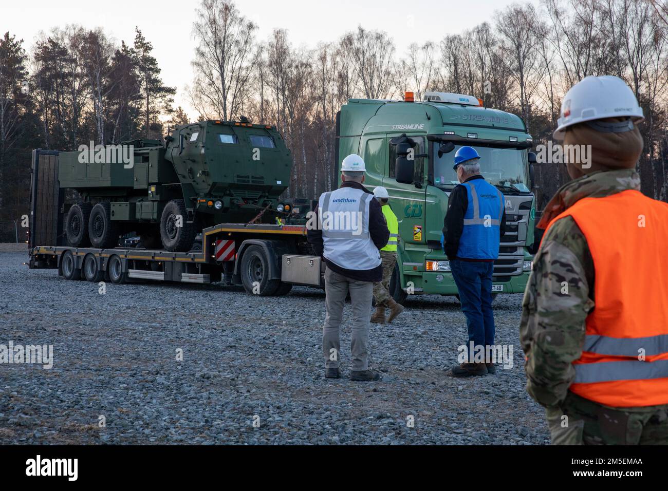 HIMARS delivered to Grafenwoehr, Germany, March 8, 2022. The HIMARS are ...
