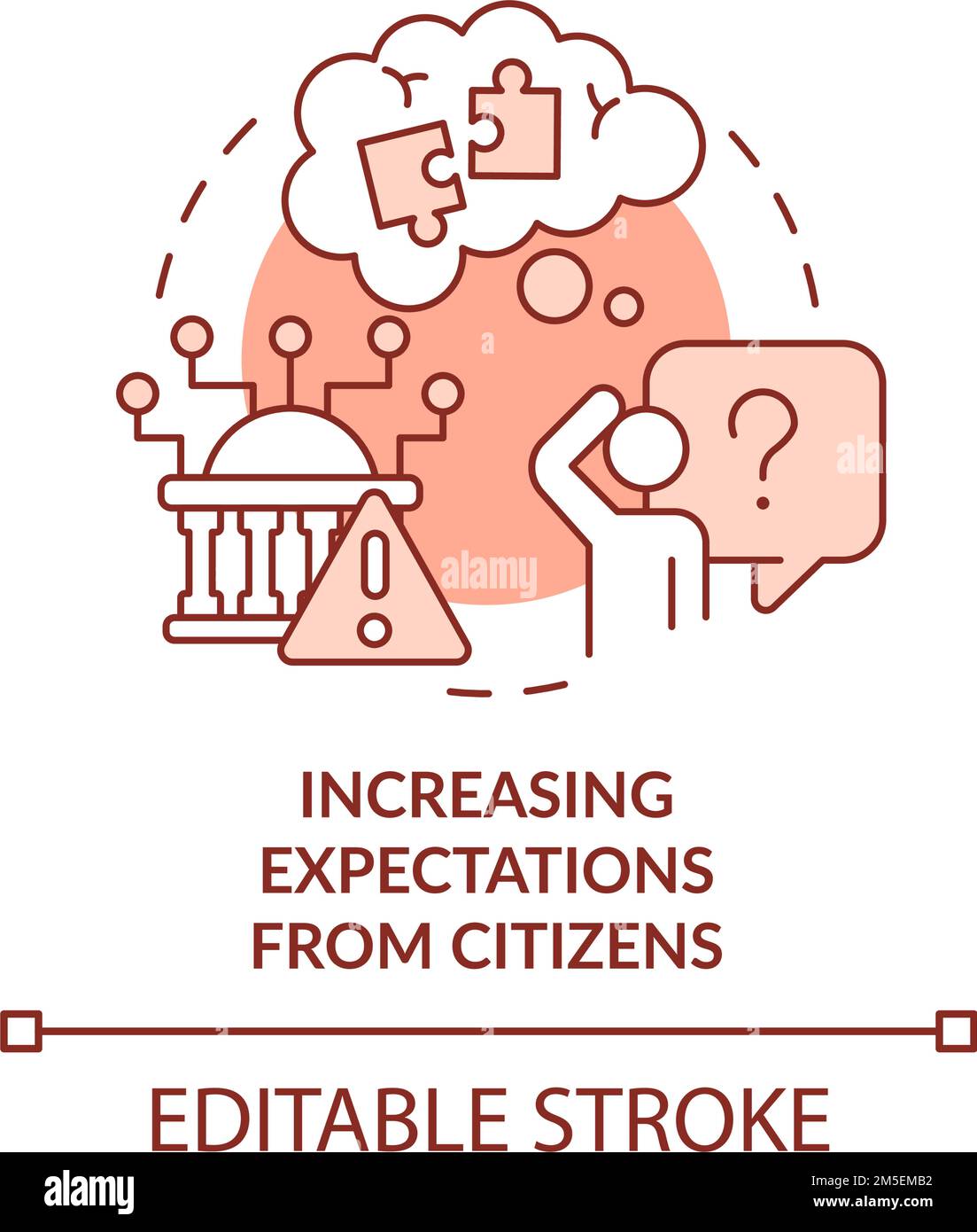 Increasing expectations from citizens red concept icon Stock Vector ...