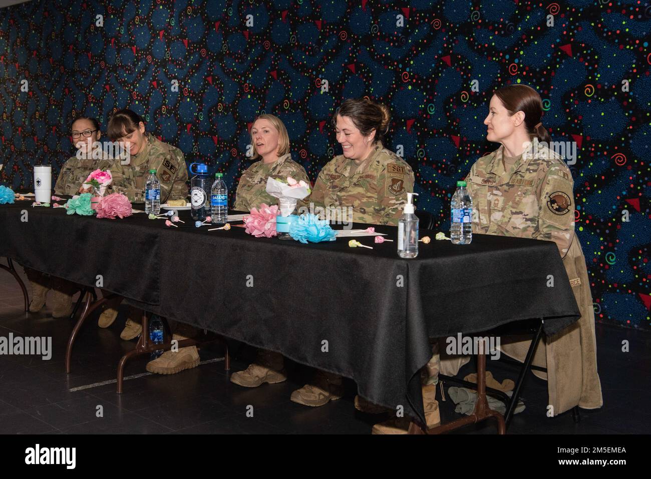 Joint Base Elmendorf-Richardson leadership conducts a panel as part of an International Women’s ...