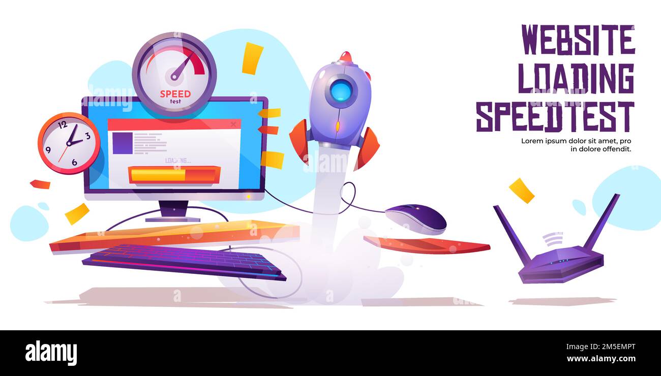 Website loading speed test banner. Internet site quick traffic ... Website loading speed test banner. Internet site quick traffic ...