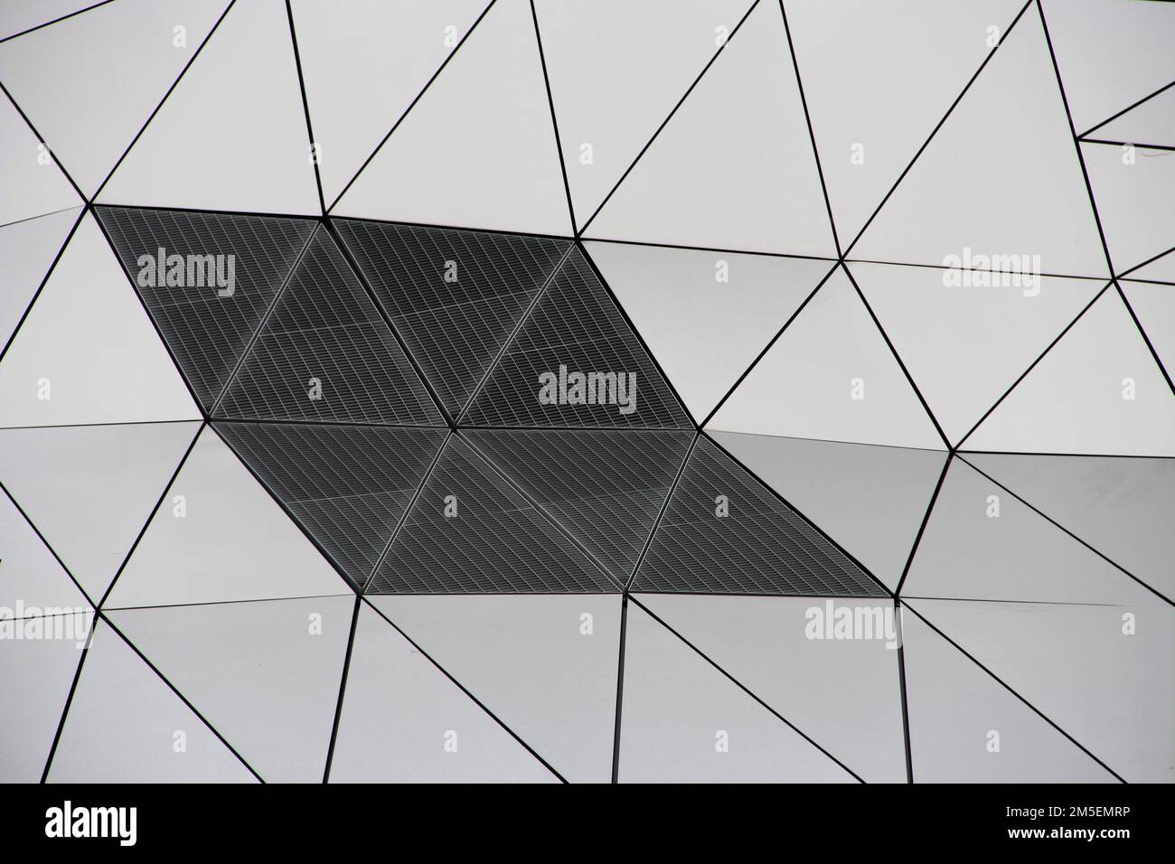 Architectural detail of Lyon's Confluence Museum with a modern glass ...