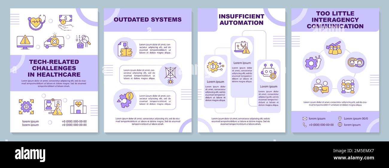 Tech challenges in healthcare brochure template Stock Vector Image ...