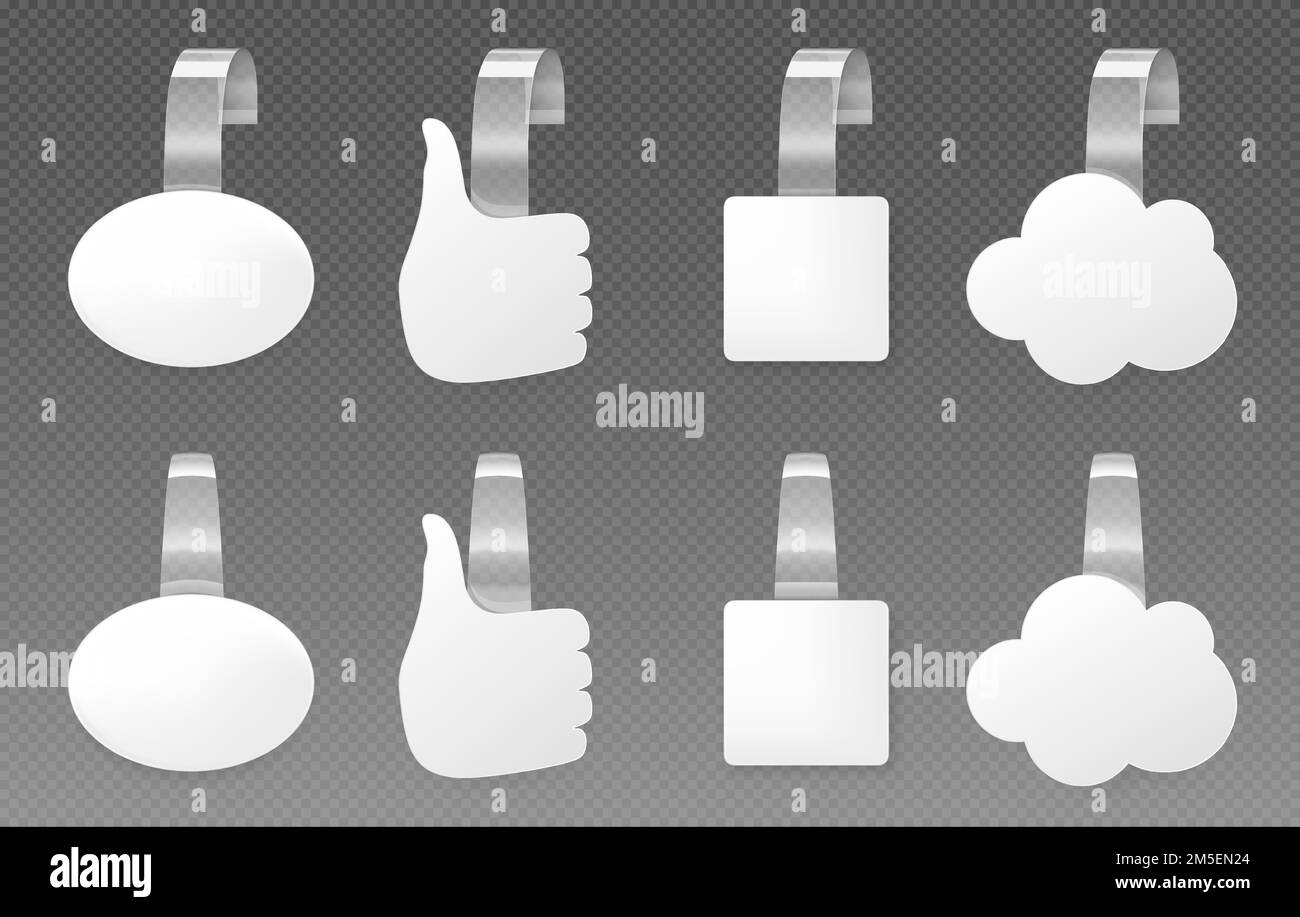 Advertising wobblers, speech bubbles mockup set. Blank price pop up ...