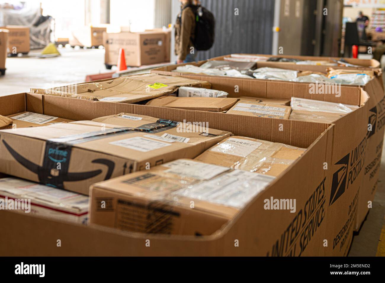 U.S. Soldiers with the Joint Military Mail Terminal sort and process ...
