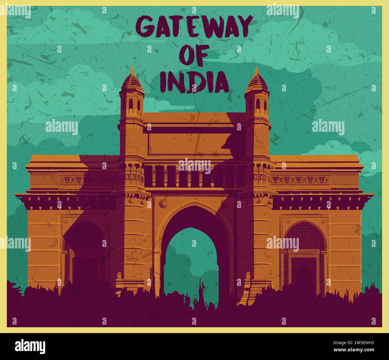 Indian monument gateway of india vector illustration Stock Vector Image ...