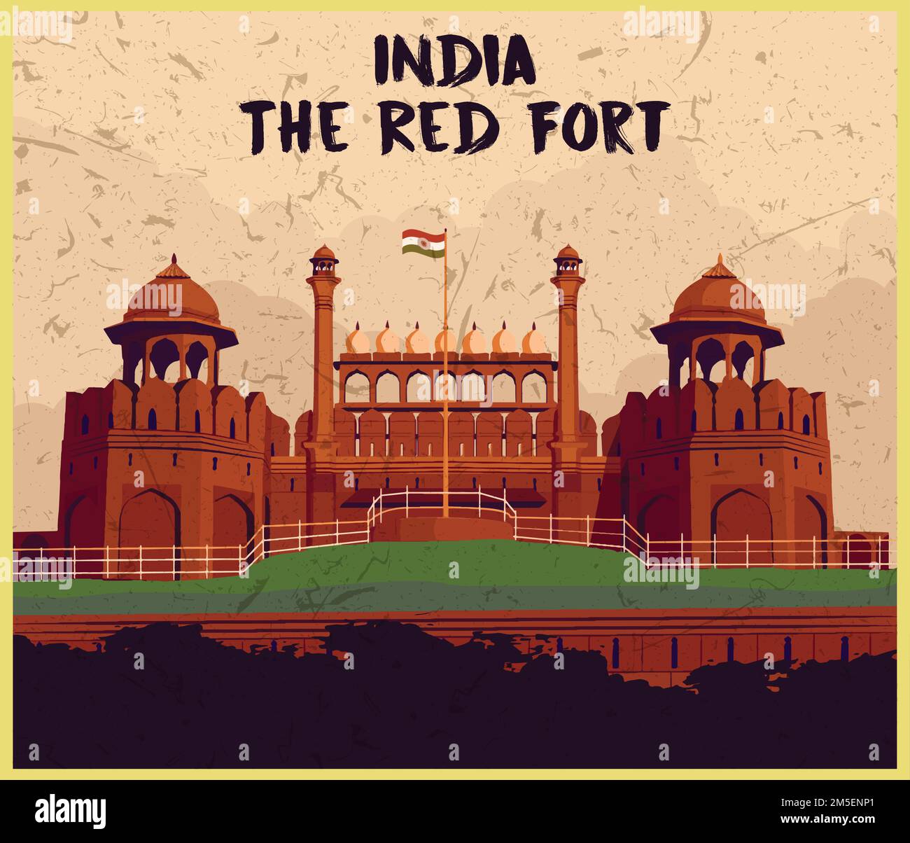 Red fort delhi view Stock Vector Images - Alamy