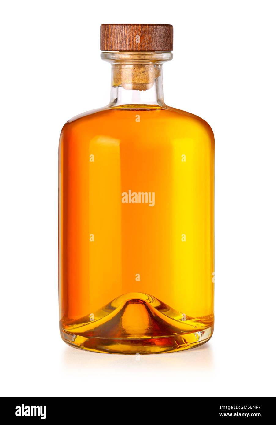 A full bottle of whiskey isolated on a white background with clipping ...