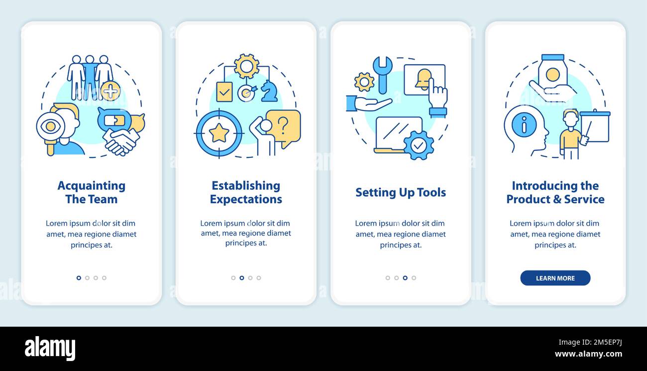 New hire customer service training steps onboarding mobile app screen ...