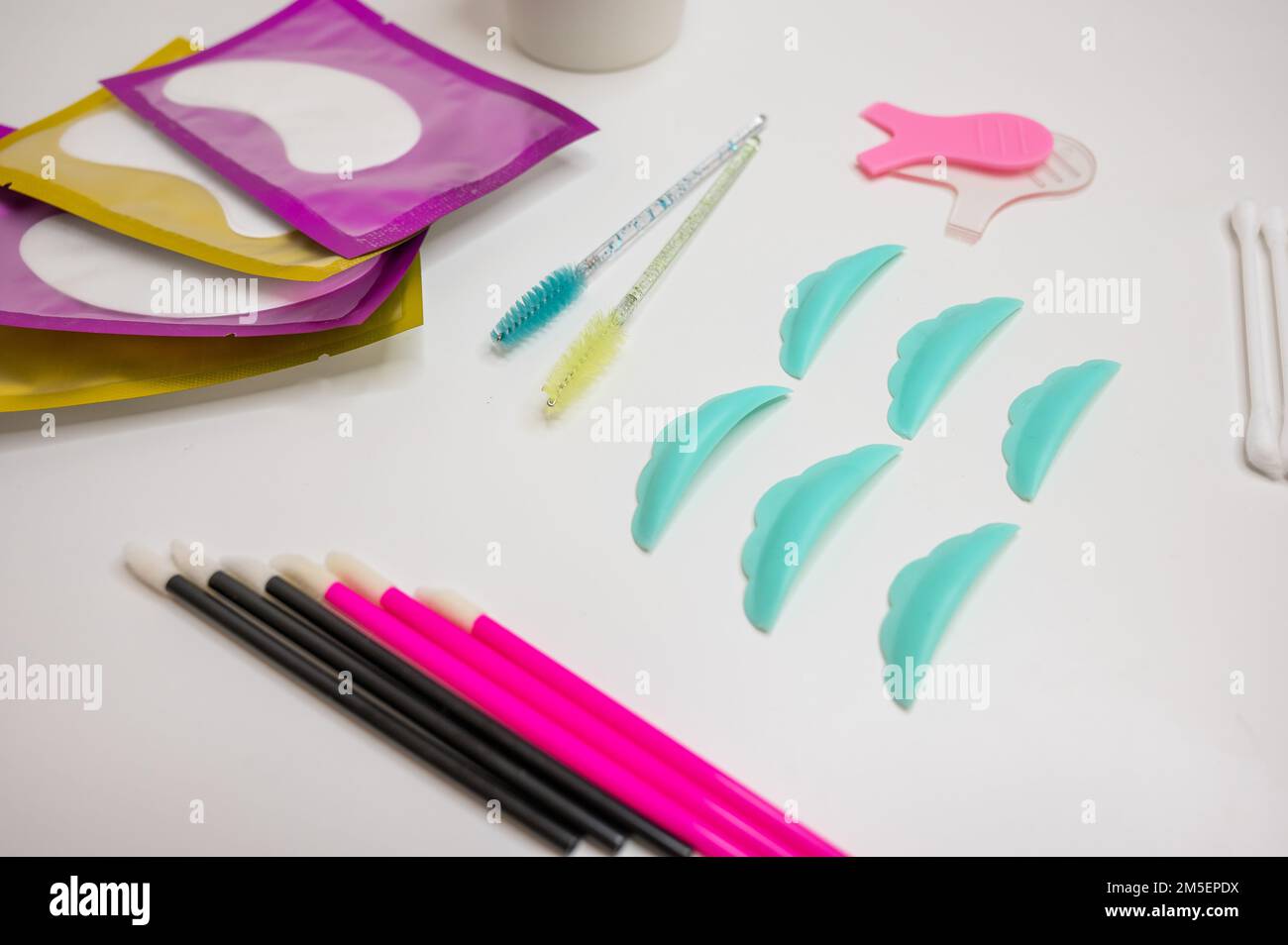 Set for lamination of eyelashes. Eyelash perm procedure Stock Photo - Alamy
