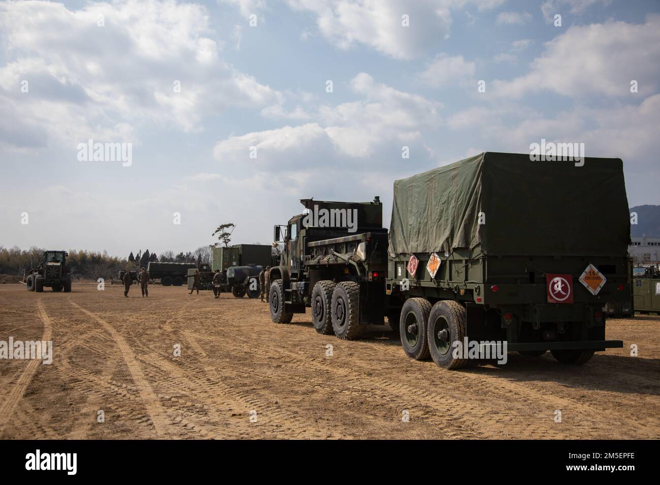 U.S. Marine Corps 7-ton trucks arrive at Japan Ground Self-Defense ...