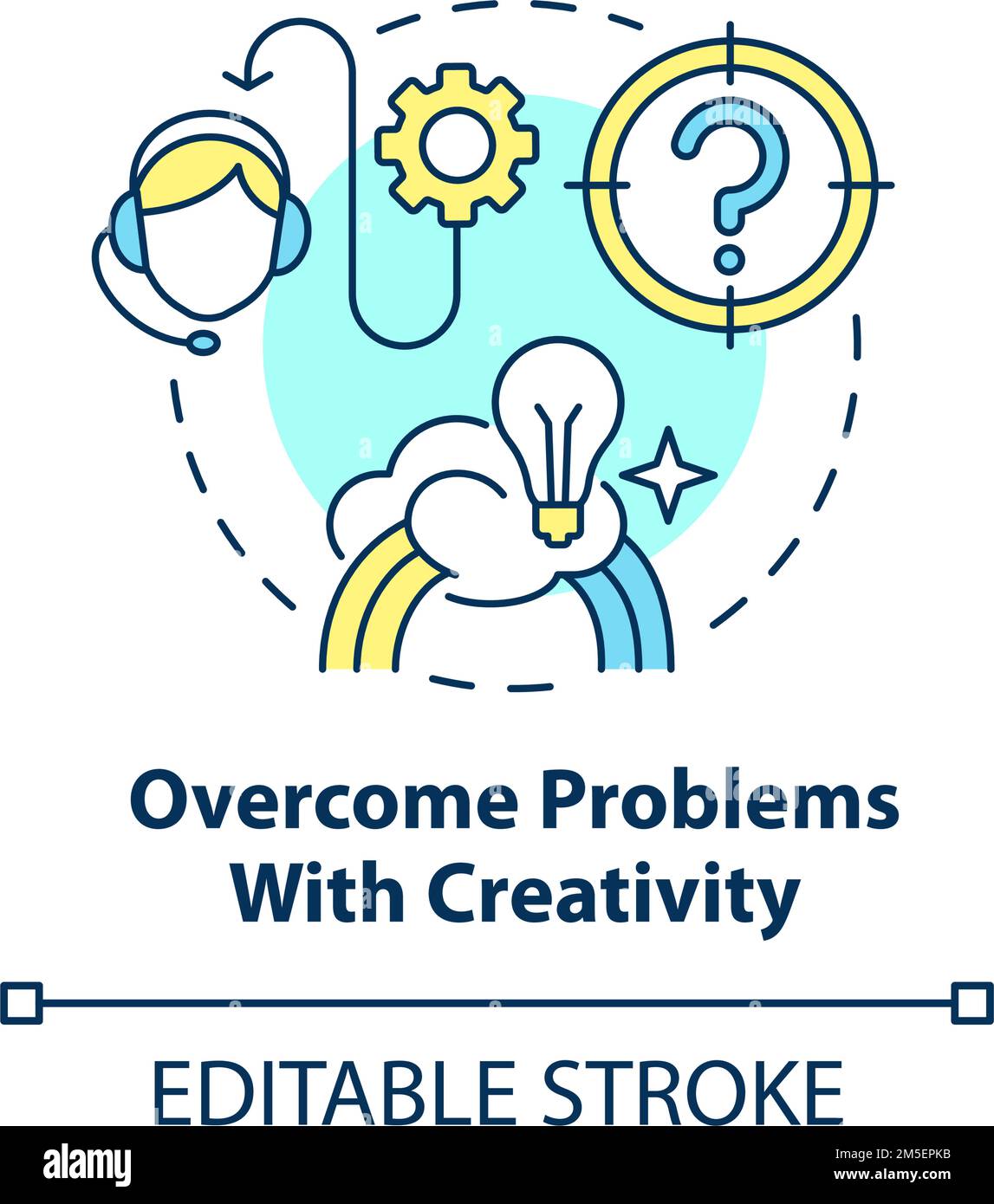 Overcome problems with creativity concept icon Stock Vector Image & Art ...