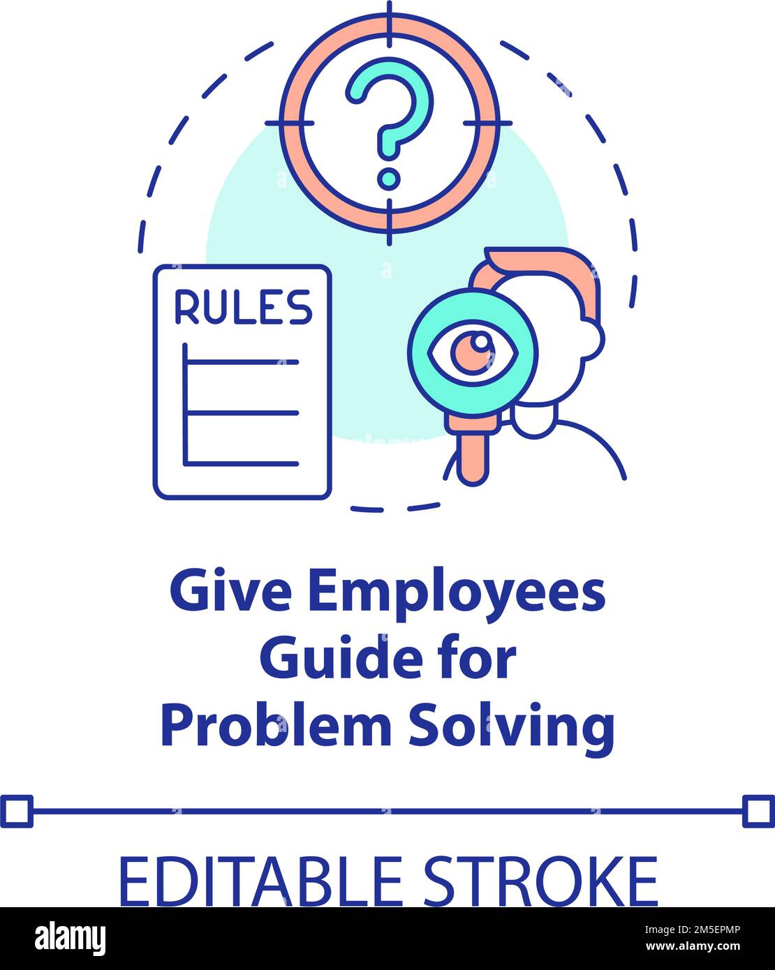 Give employees guide for problem solving concept icon Stock Vector ...