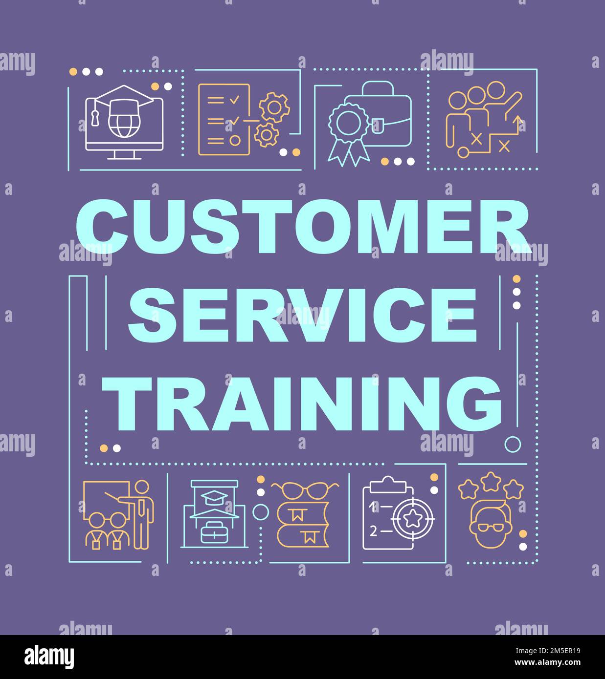 Training of customer service word concepts purple banner Stock Vector ...