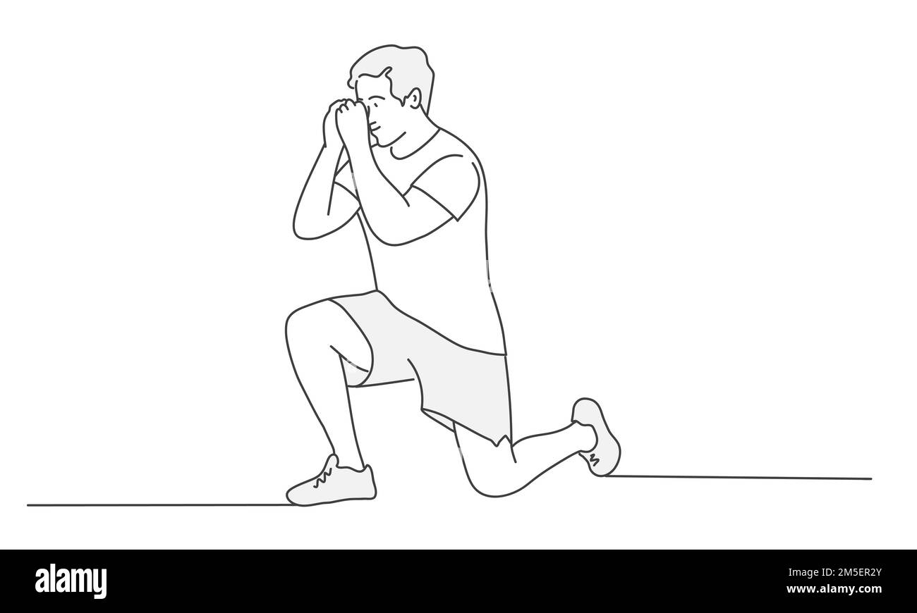 Male athlete leg stretch Stock Vector Images - Alamy