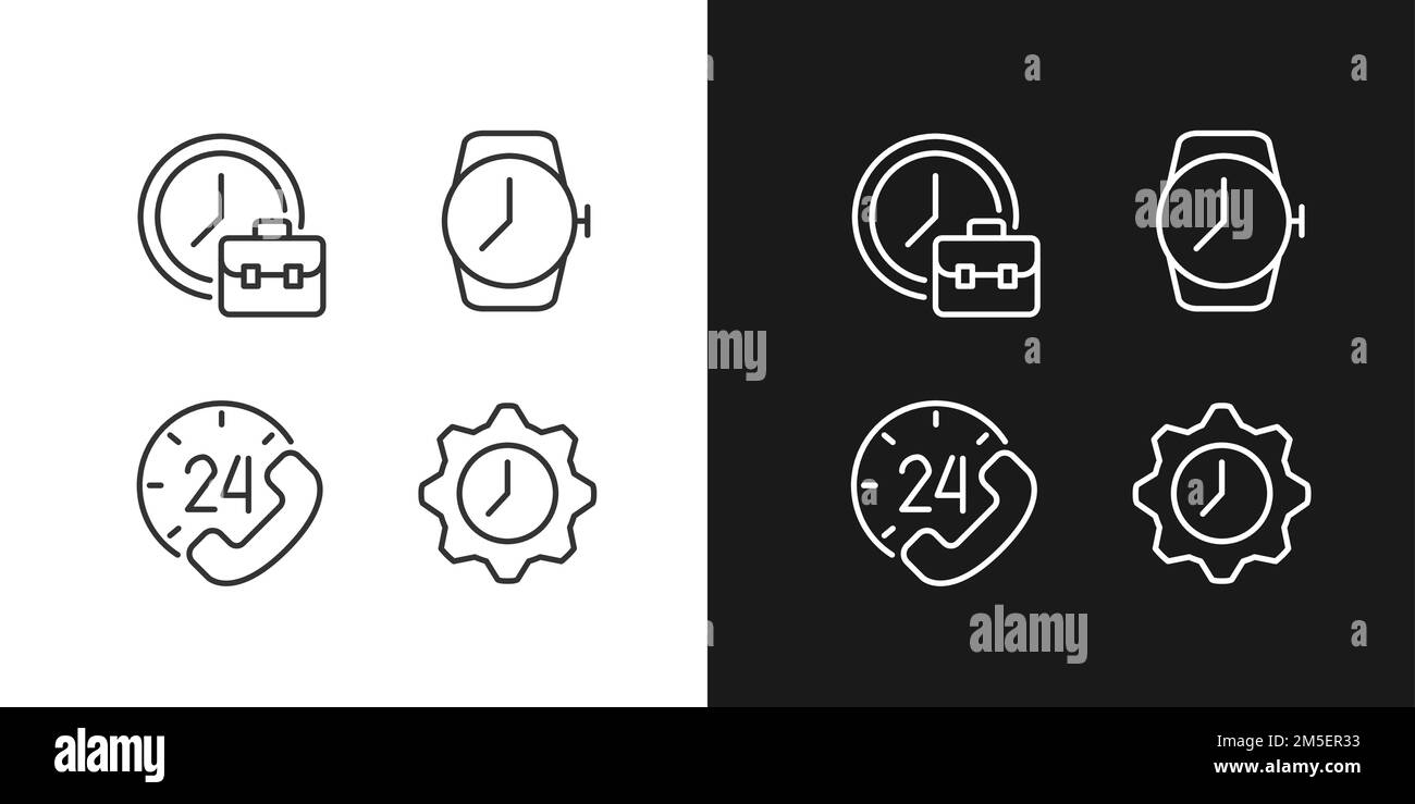 Keep track of hours pixel perfect linear icons set for dark, light mode ... Keep track of hours pixel perfect linear icons set for dark, light mode ...