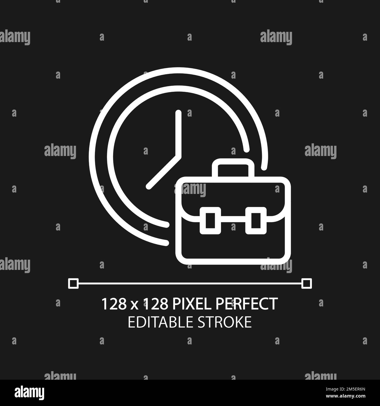 Working hours pixel perfect white linear icon for dark theme Stock ... Working hours pixel perfect white linear icon for dark theme Stock ...