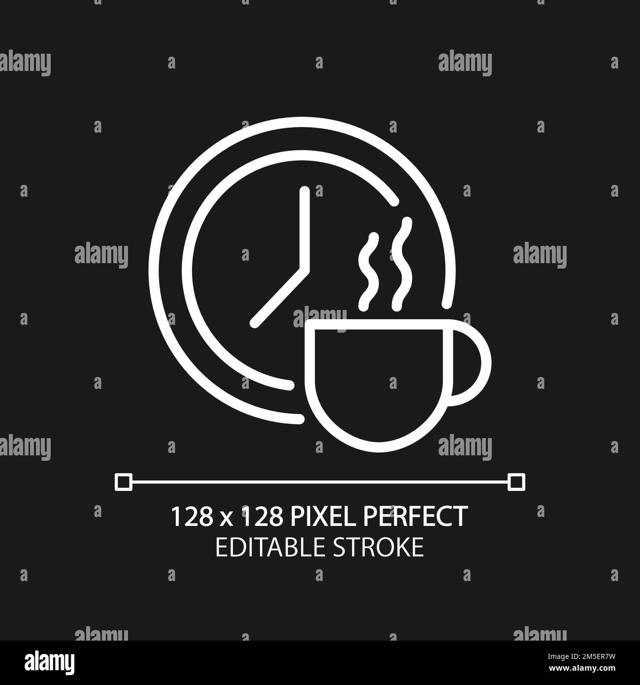 Break time pixel perfect white linear icon for dark theme Stock Vector ...