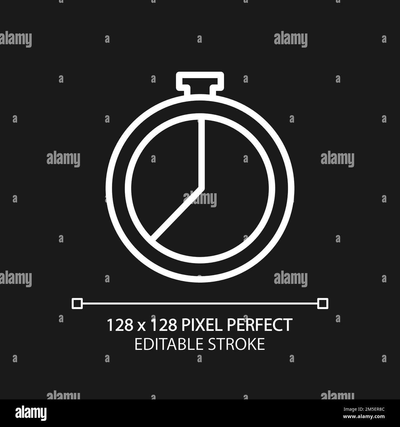Countdown timer pixel perfect white linear icon for dark theme Stock ...