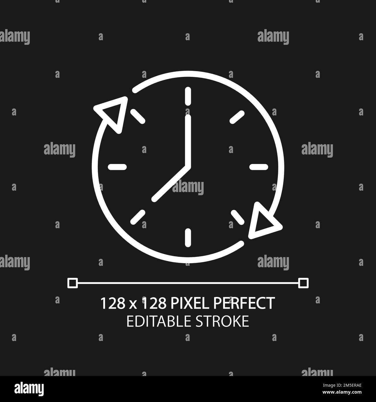 Time period pixel perfect white linear icon for dark theme Stock Vector ...