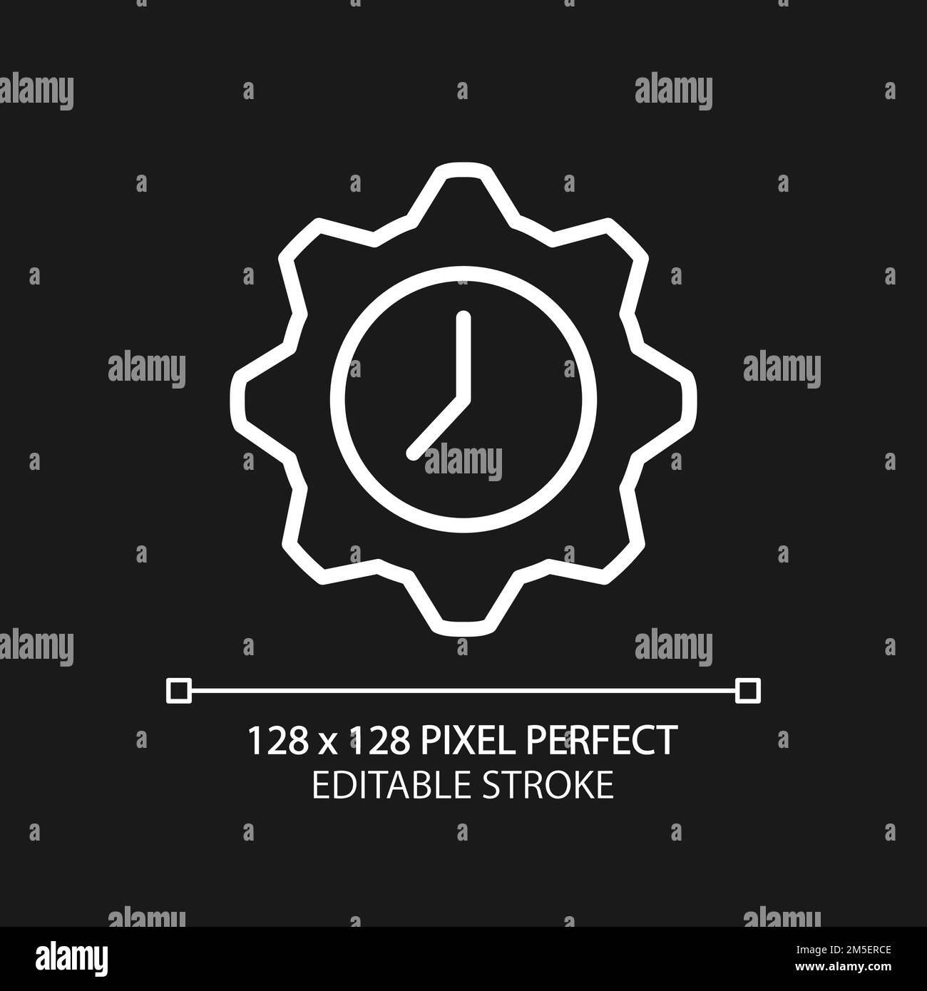 Time management pixel perfect white linear icon for dark theme Stock ...