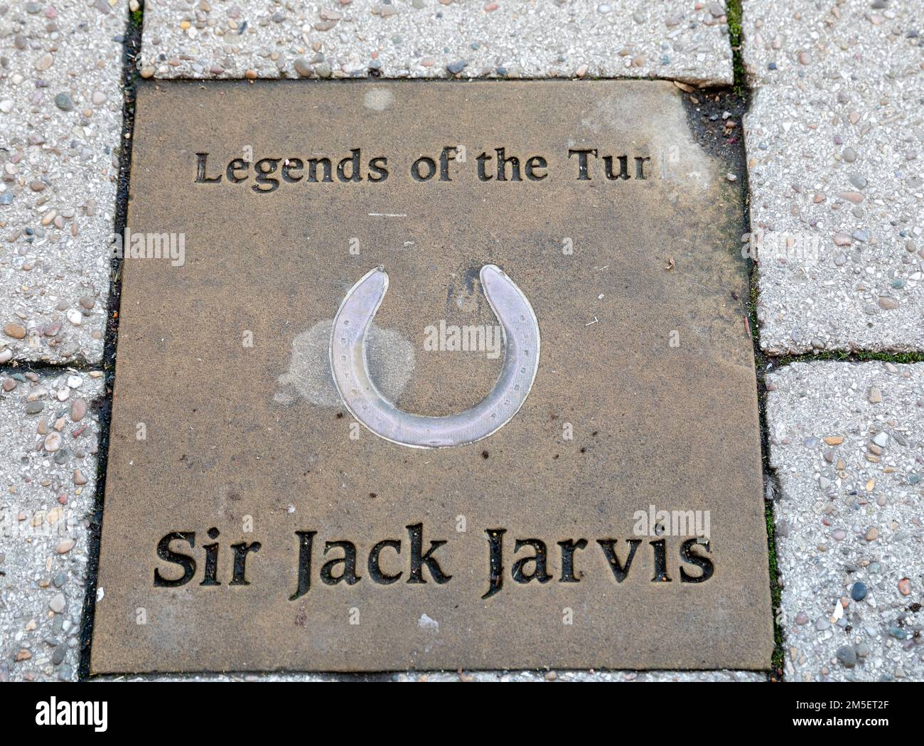 Sir jack Jarvis on a Legends of the turf paving slab in Newmarket ...