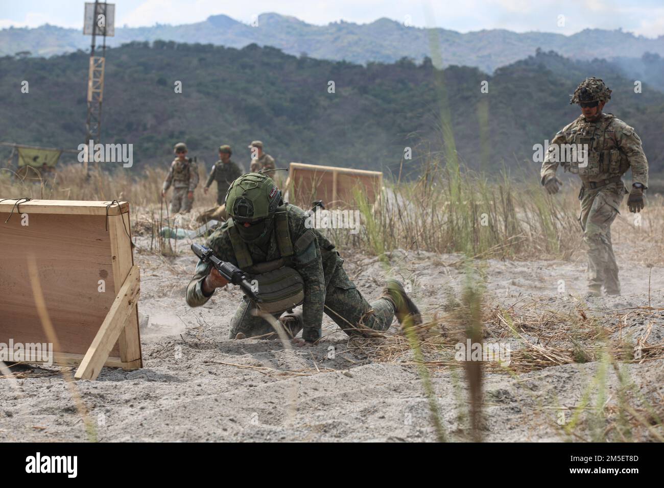 Sgt. 1st Class Jose Aguilar of Company A, 2nd Battalion, 27th Infantry ...