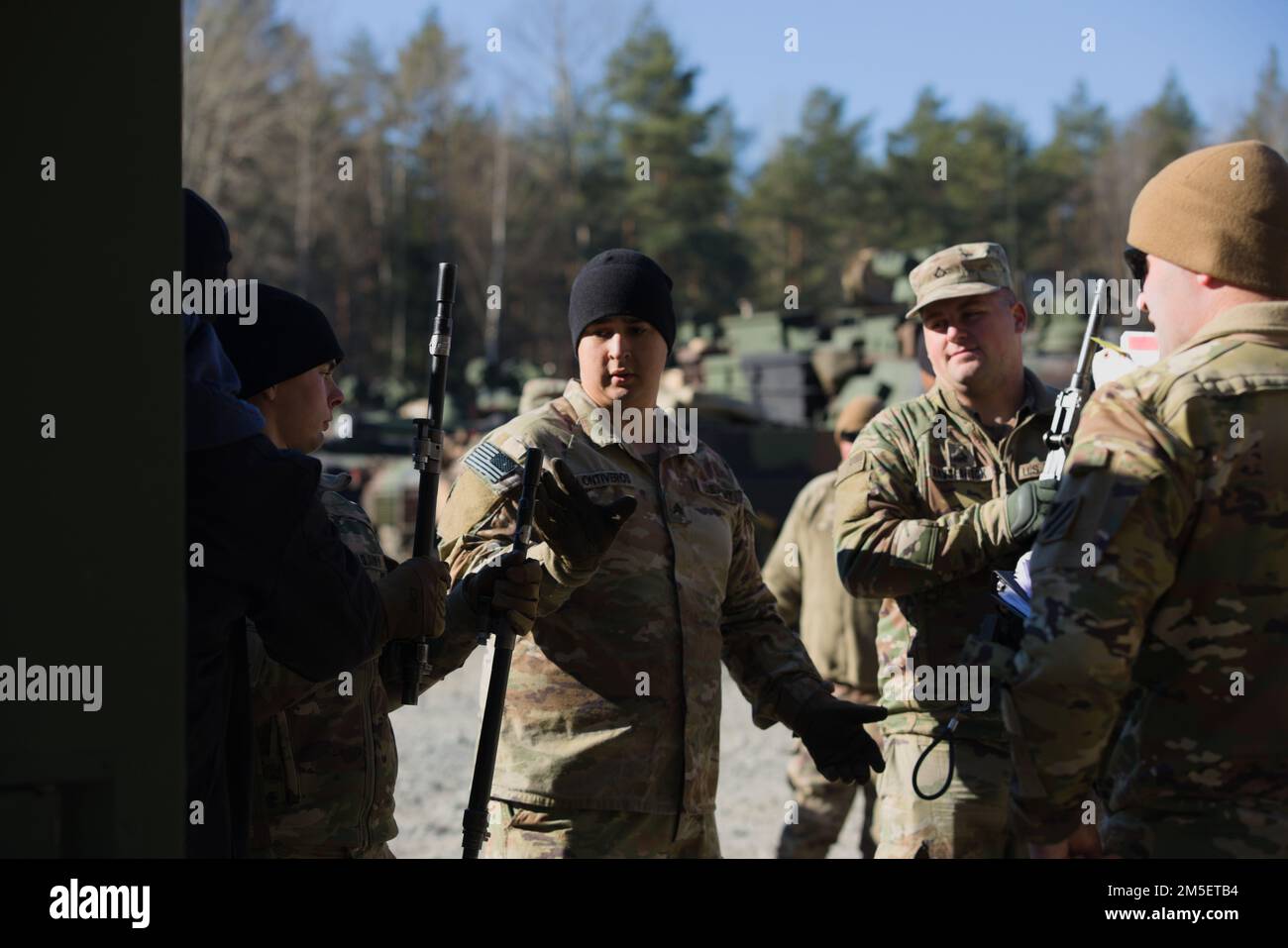 U.S. Soldiers from 64th Armor Regiment, 1st Armored Brigade Combat Team ...