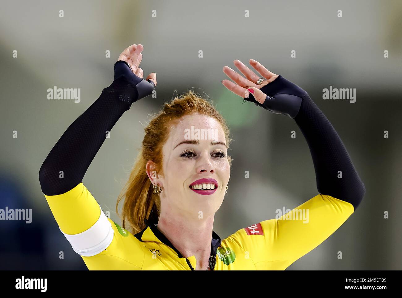 HERENVEEN - Antoinette Rijpma - de Jong in action on the 5000 meters ...