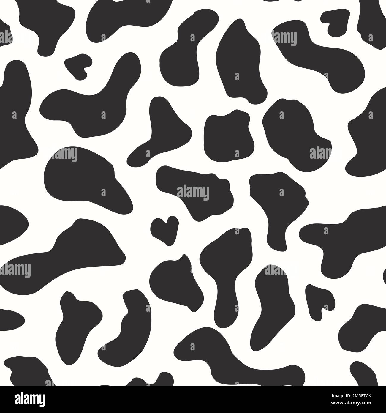 Cow marks vector seamless pattern. Heart shaped cow spots. Cow spots ...