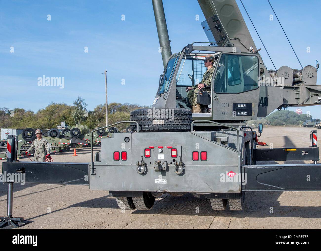 Sailors assigned to Naval Mobile Construction Battalion (NMCB) 133 off ...