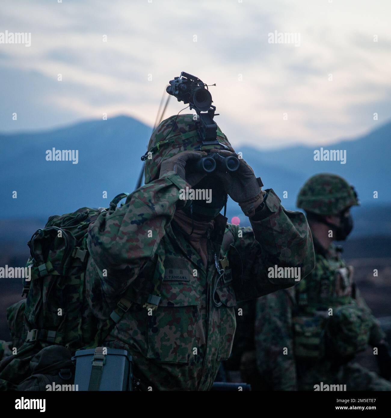 A soldier with Amphibious Rapid Deployment Brigade (ARDB), observes an ...