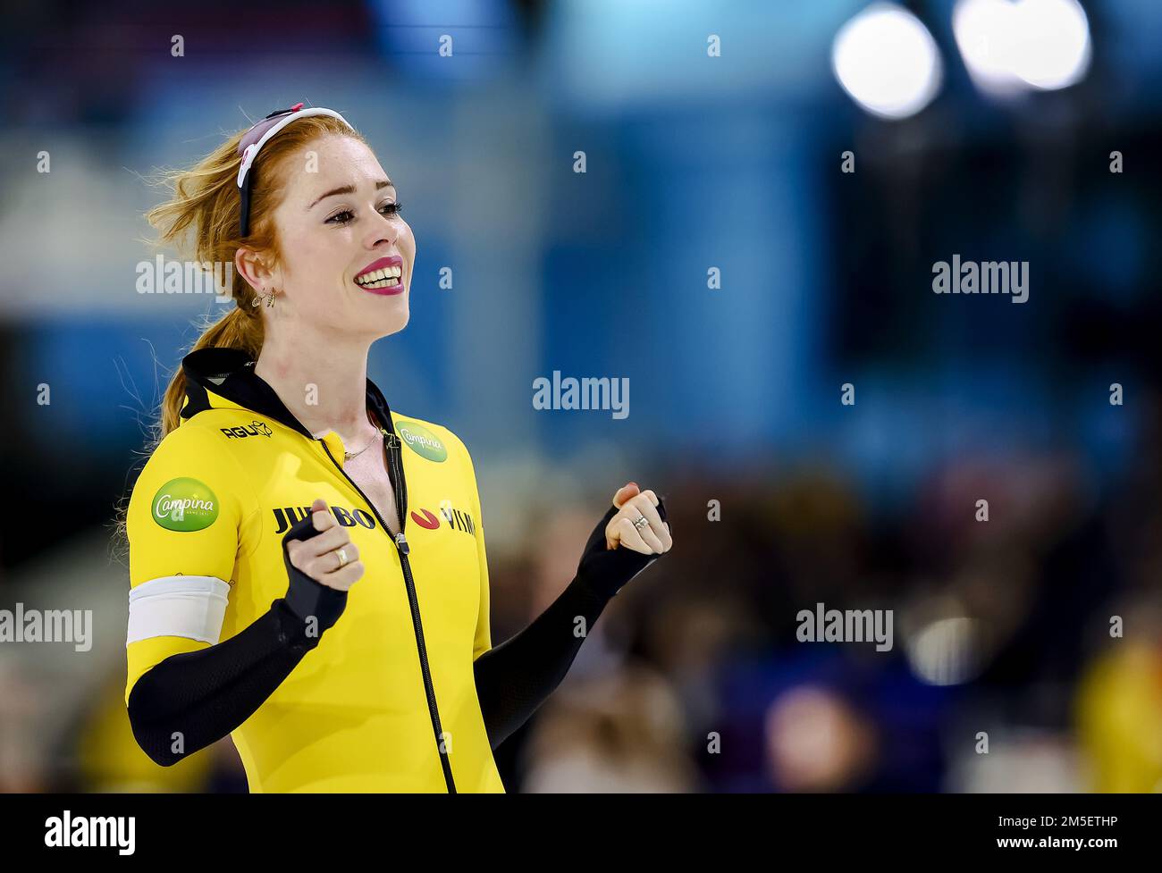 HERENVEEN - Antoinette Rijpma - de Jong in action on the 1500 meters ...