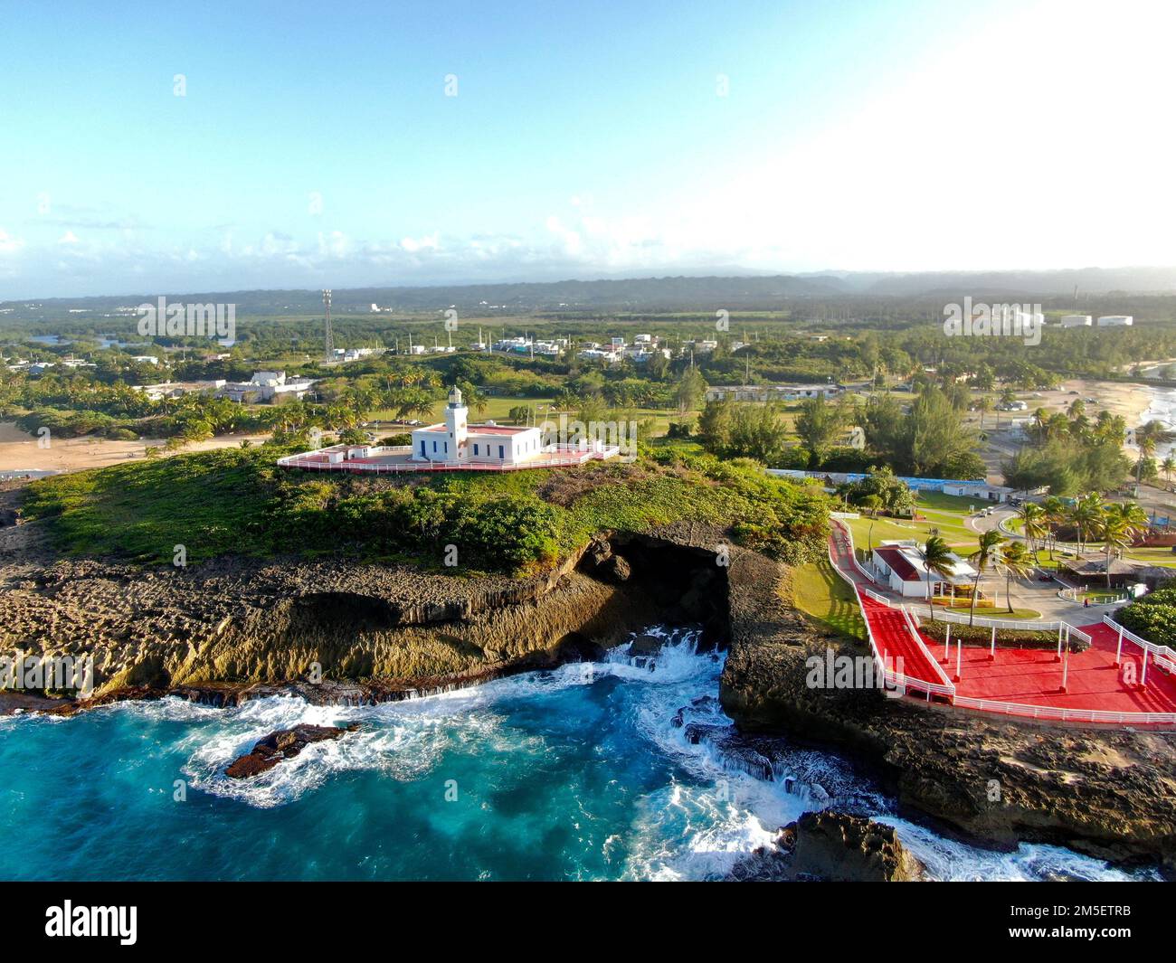 An aerial view of the Arecibo Lighthouse in Arecibo, Puerto Rico Stock ...