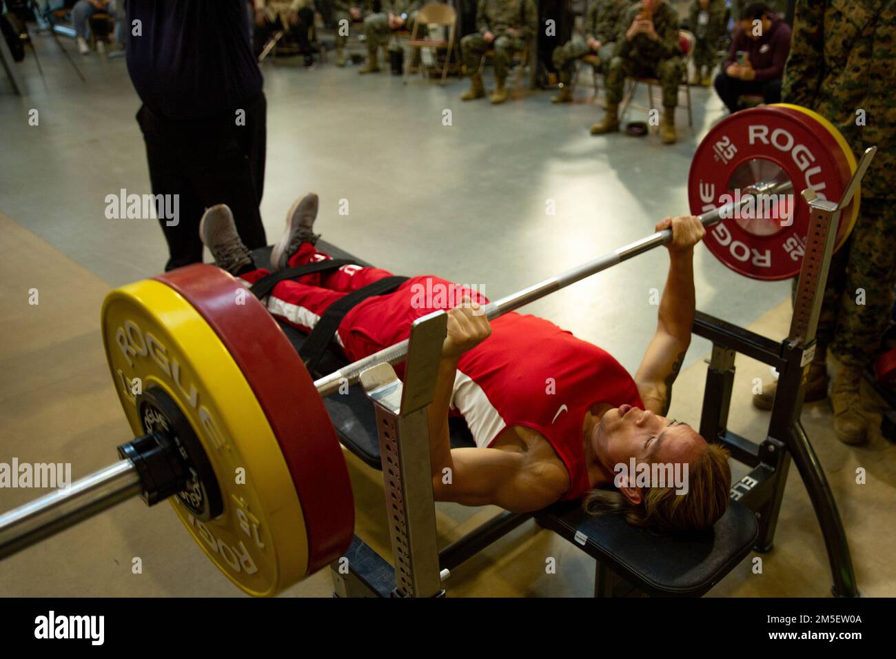 U.S. Marine retired Sgt. Peter, competes in the powerlifting as part of ...
