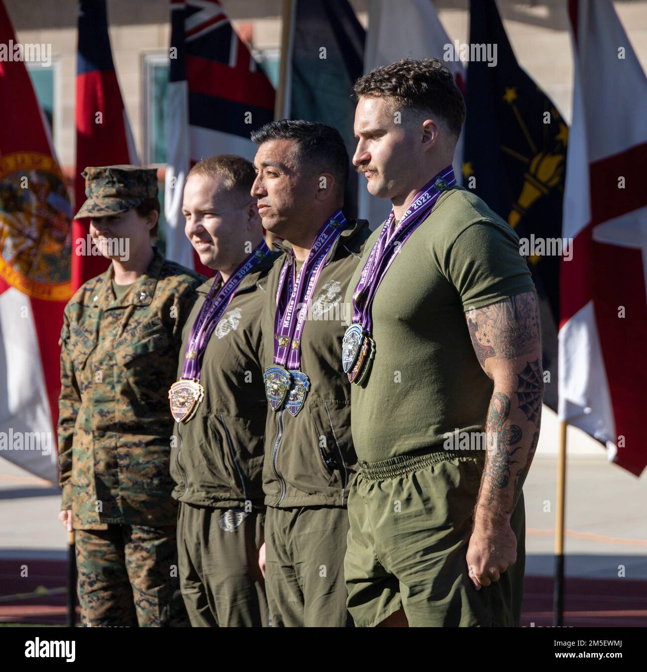 U.S. Marines with Wounded Warrior Regiment receive medals at the ...